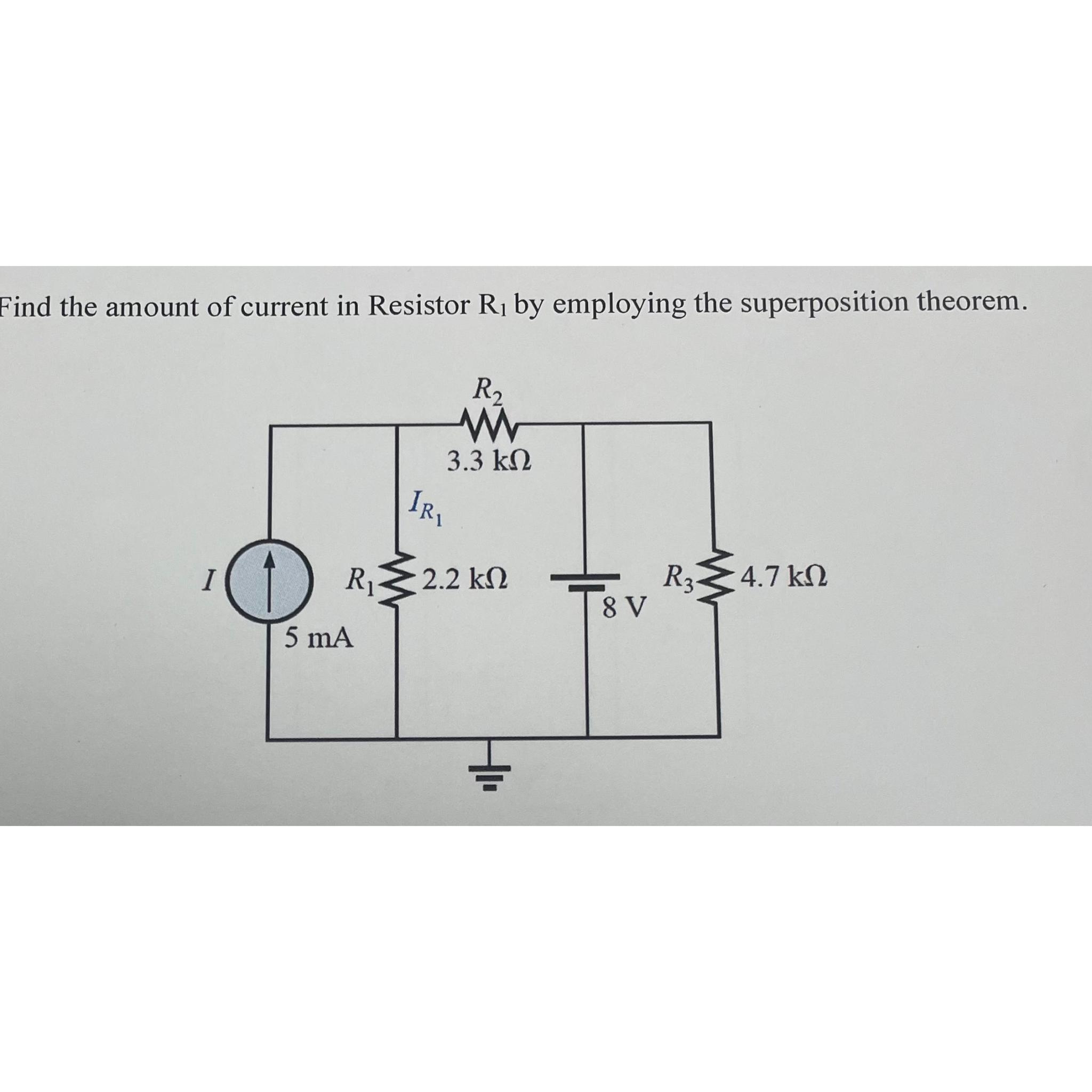Solved find the amount of current in resistor r1 ﻿by | Chegg.com
