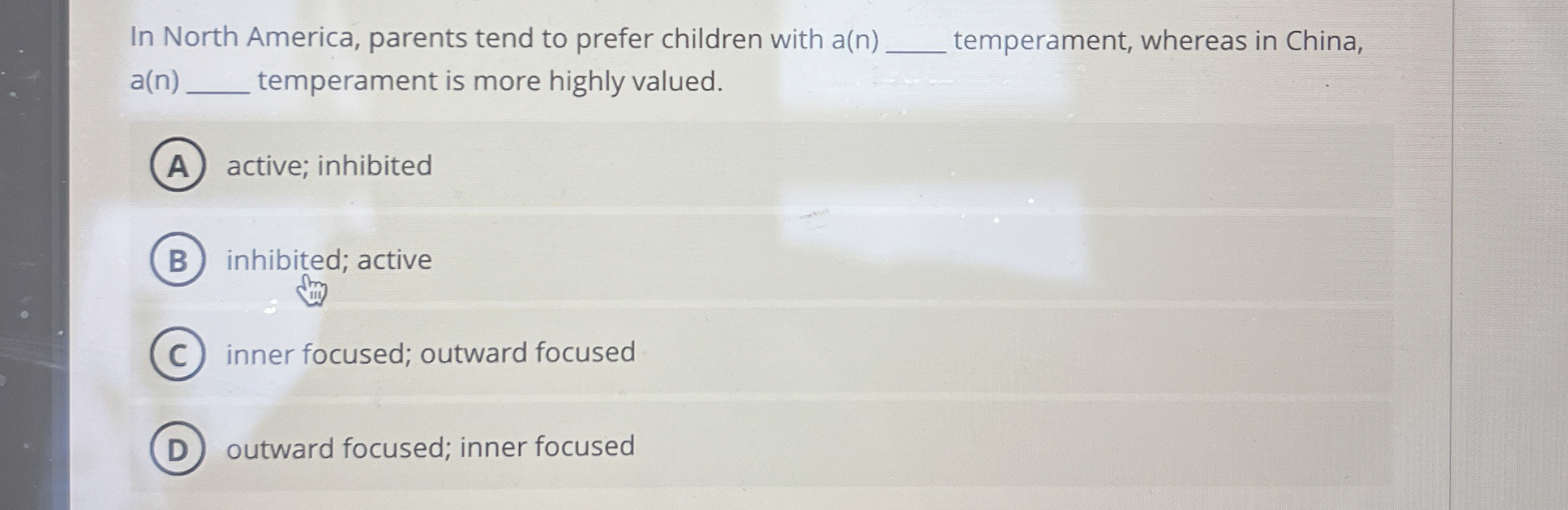 Solved In North America, parents tend to prefer children | Chegg.com