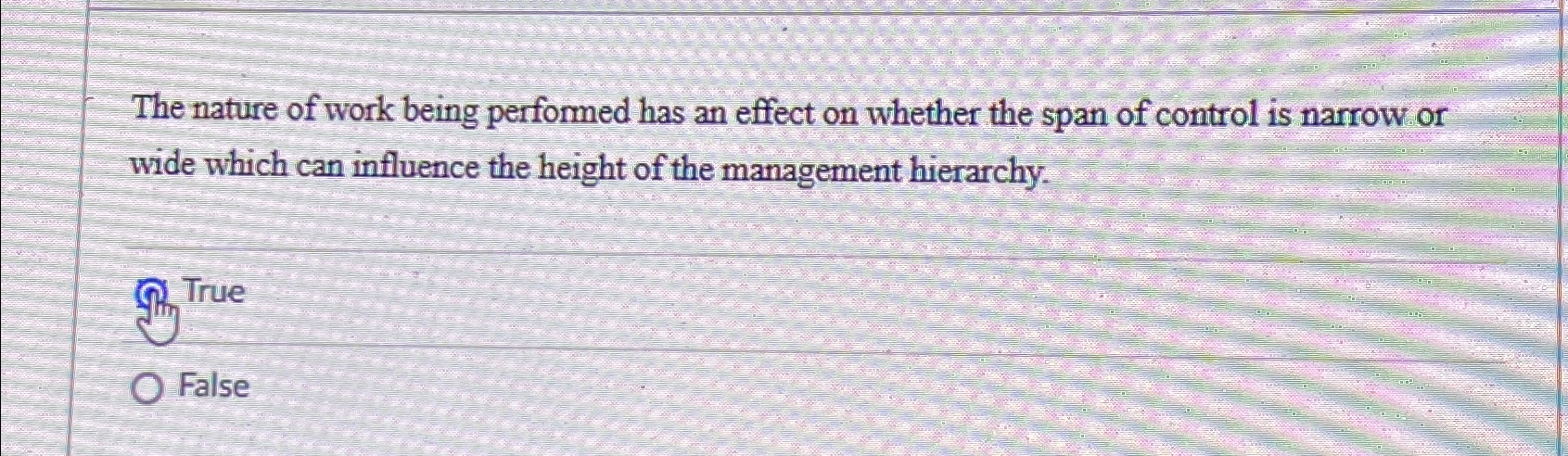 Solved The nature of work being performed has an effect on | Chegg.com