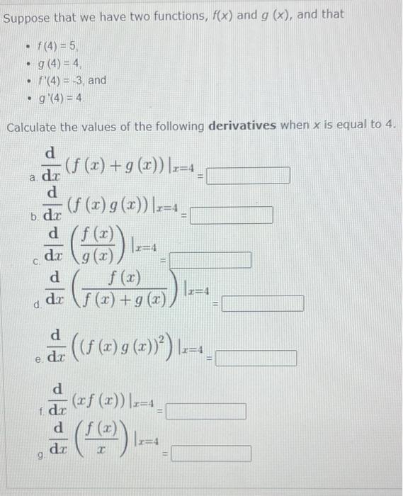 Solved Suppose that we have two functions, f(x) and g(x), | Chegg.com