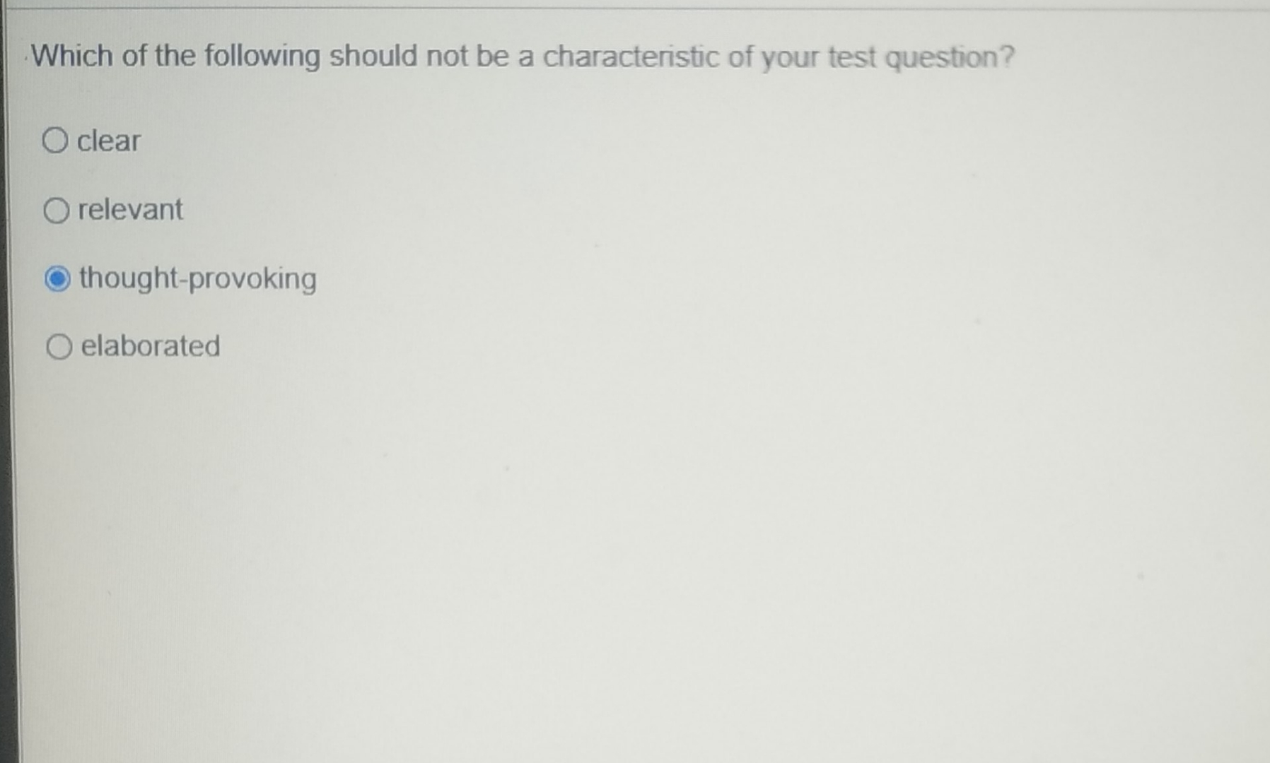 Solved Which of the following should not be a characteristic | Chegg.com