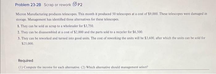 Solved p23-2B has two parts to the pne answer. please | Chegg.com
