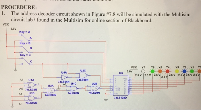 PROCEDURE: 1. The address decoder circuit shown in | Chegg.com