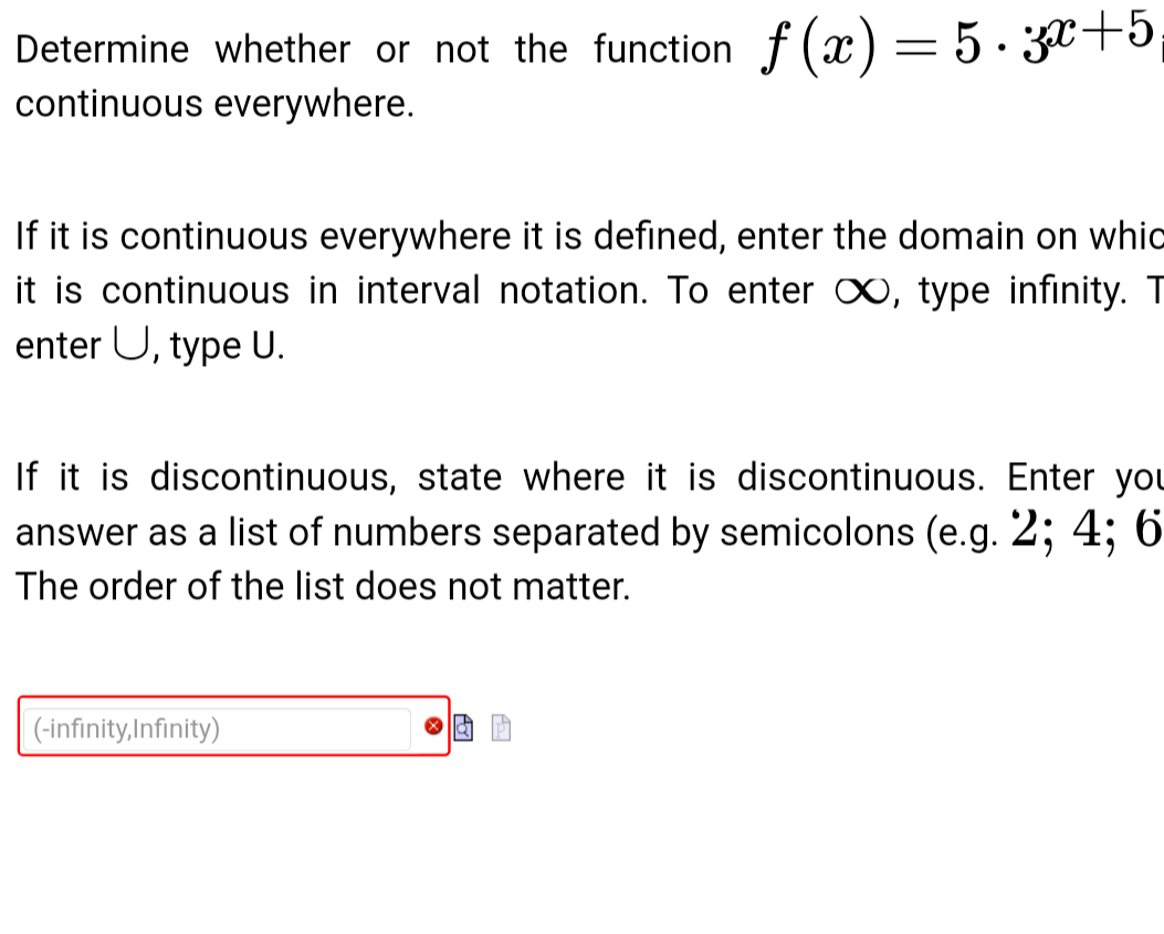 Solved Determine whether or not the function f(x)=5*3x+5 | Chegg.com