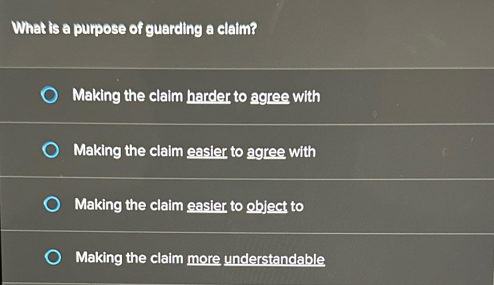 Solved What is a puppose of guarding a claim?Making the | Chegg.com