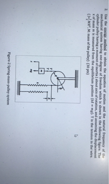 Solved 2. Use the energy method to obtain the equation of | Chegg.com Solved 2. Use the energy method to obtain the equation of | Chegg.com