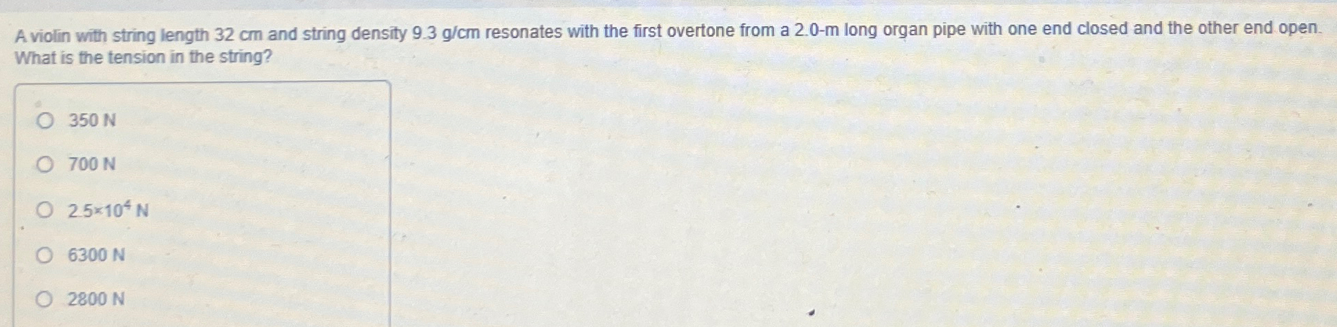 Solved A violin with string length 32cm ﻿and string density | Chegg.com