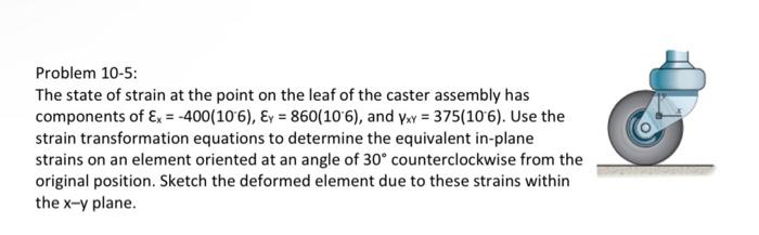 Solved Problem 10-5: The state of strain at the point on the | Chegg.com