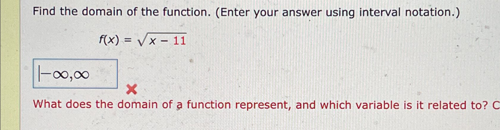 Solved Find the domain of the function. (Enter your answer | Chegg.com