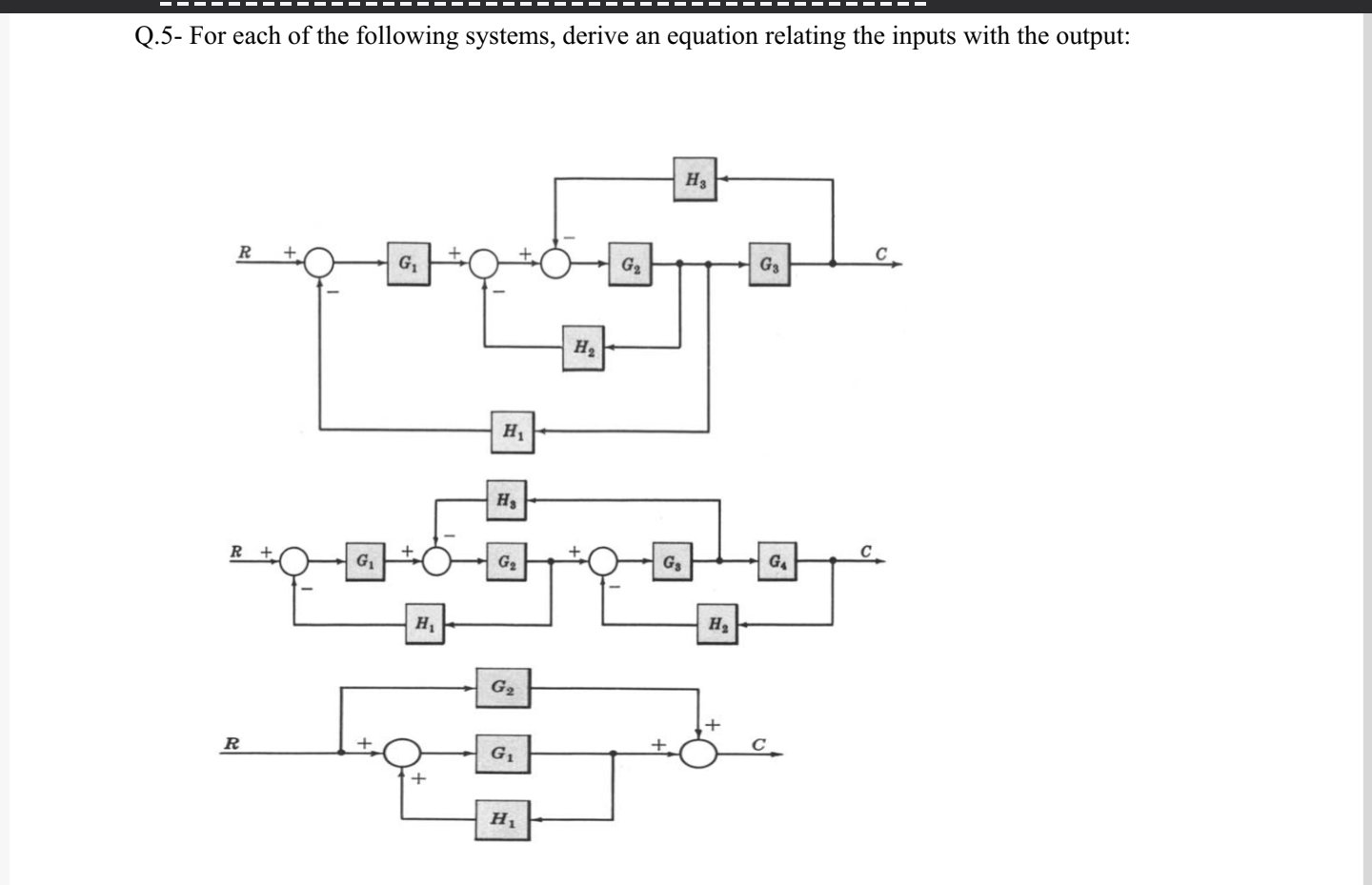 Solved Q.5- ﻿For each of the following systems, derive an | Chegg.com
