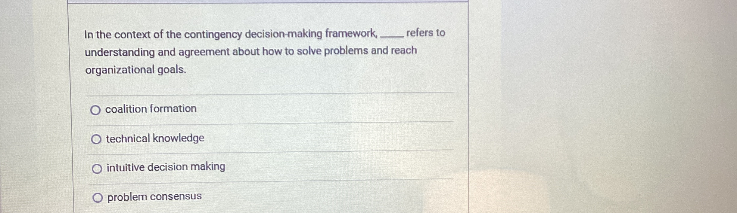 Solved In the context of the contingency decision-making | Chegg.com