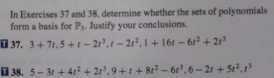 Solved In Exercises 37 and 38 , determine whether the sets | Chegg.com