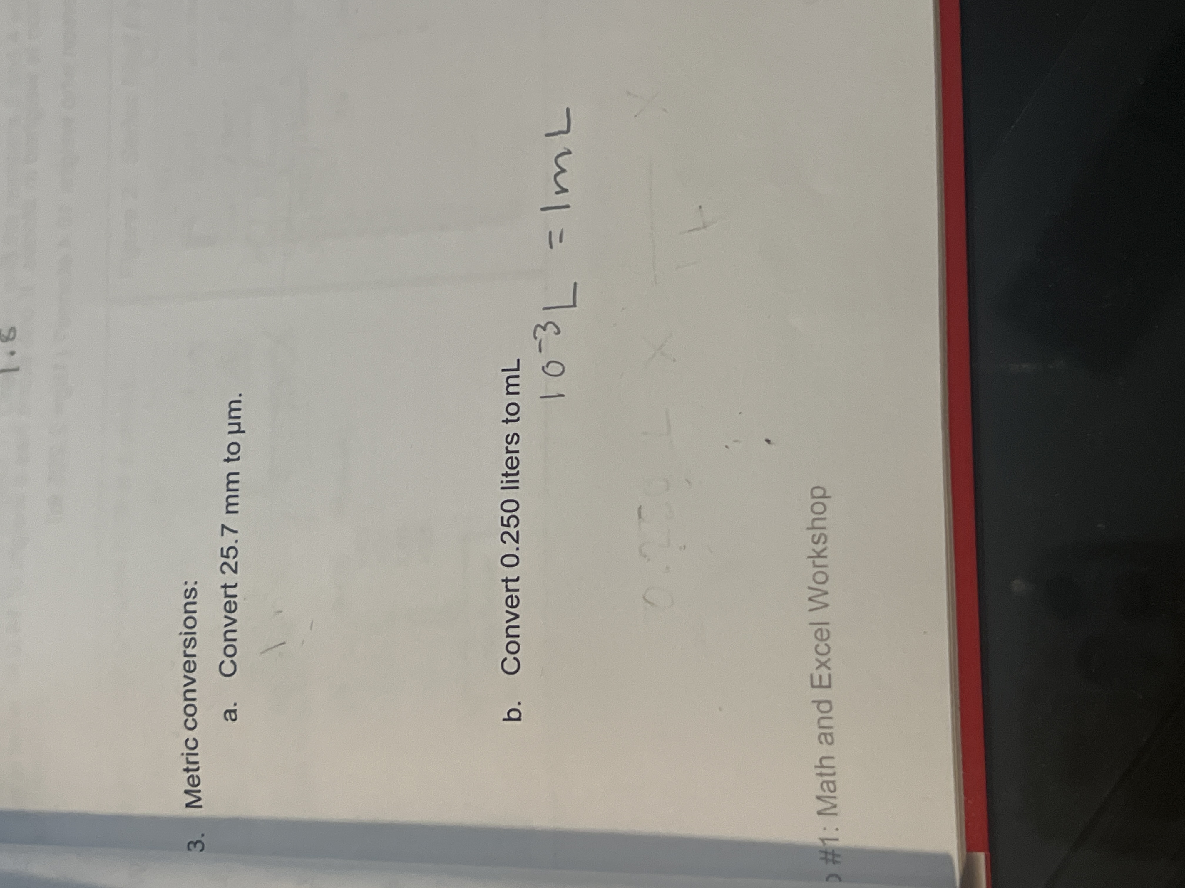 Metric conversions:a. ﻿Convert 25.7mm ﻿to μm.b. | Chegg.com