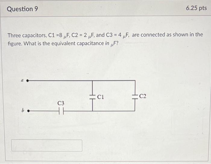 Solved Three Capacitors C1 8μf C2 2μf And C3 4μf Are