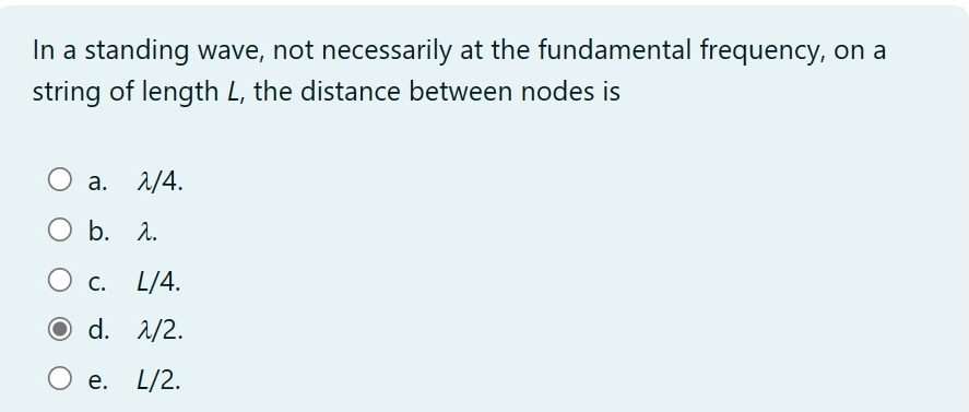 Solved In a standing wave, not necessarily at the | Chegg.com