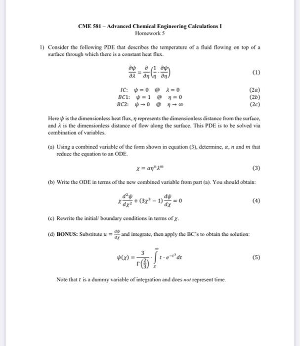 Solved CME 581 -Advanced Chemical Engineering Calculations I | Chegg.com