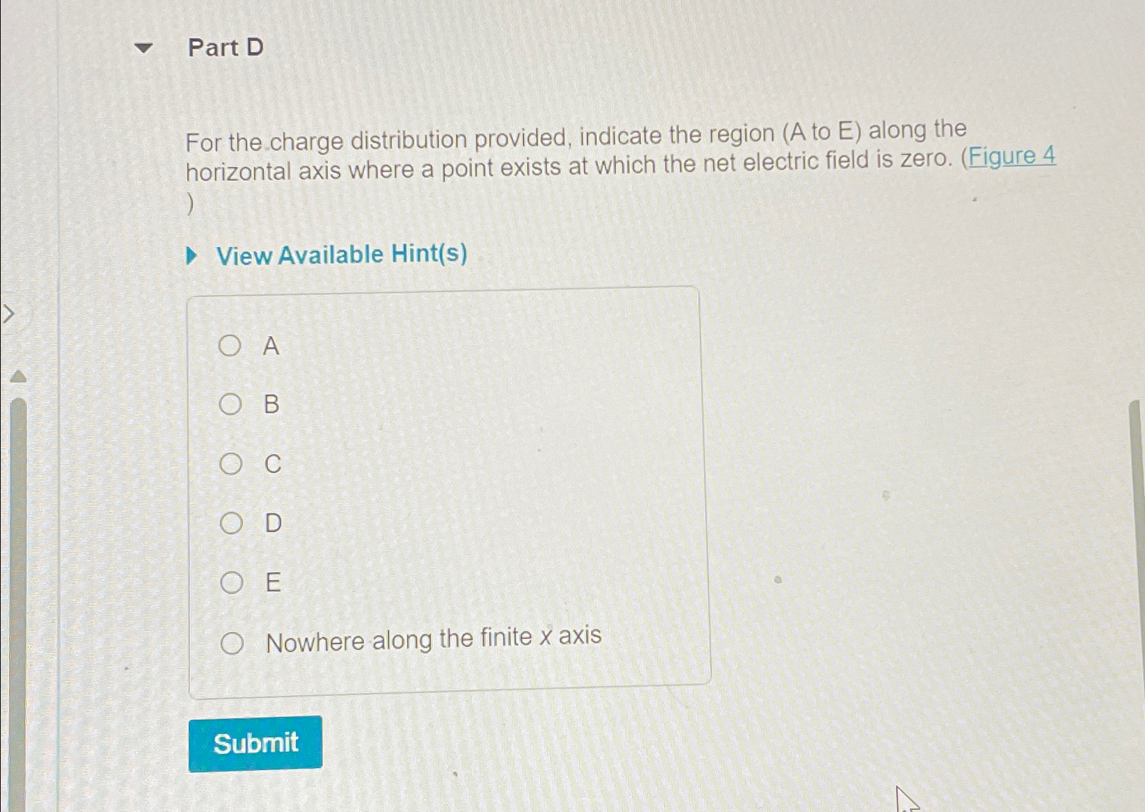 Part D\\nFor the charge distribution provided, | Chegg.com