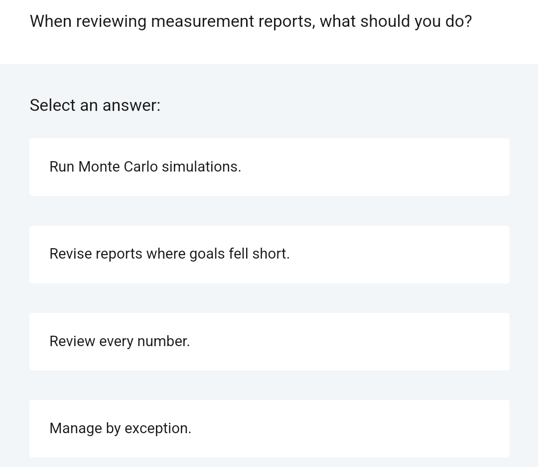Solved When reviewing measurement reports, what should you | Chegg.com