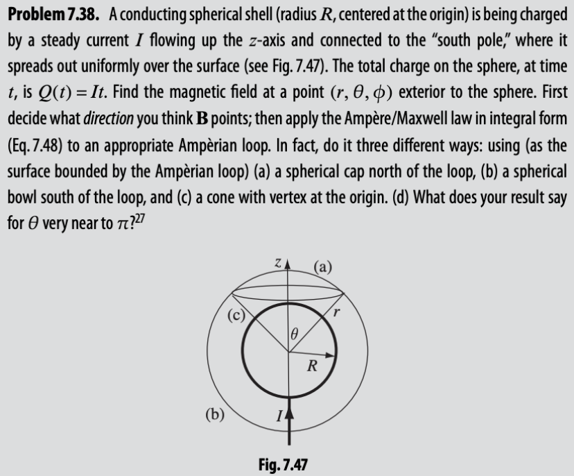 Solved Problem 7.38. ﻿A conducting spherical shell (radius | Chegg.com