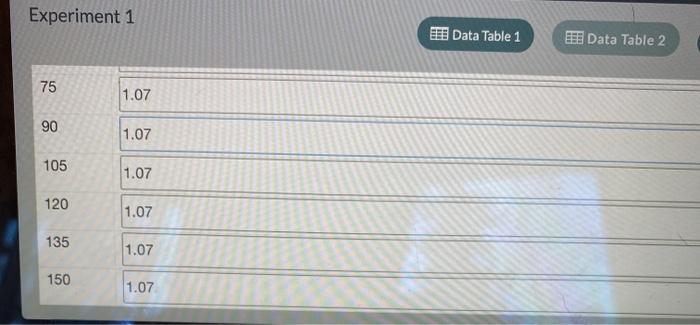 Solved Experiment 1 Data Table 1 Data Table 2 Data Table 3 | Chegg.com Solved Experiment 1 Data Table 1 Data Table 2 Data Table 3 | Chegg.com