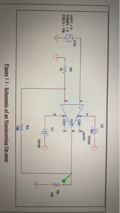 Solved b) Noninverting Op-Amp Circuit ii. Design and | Chegg.com