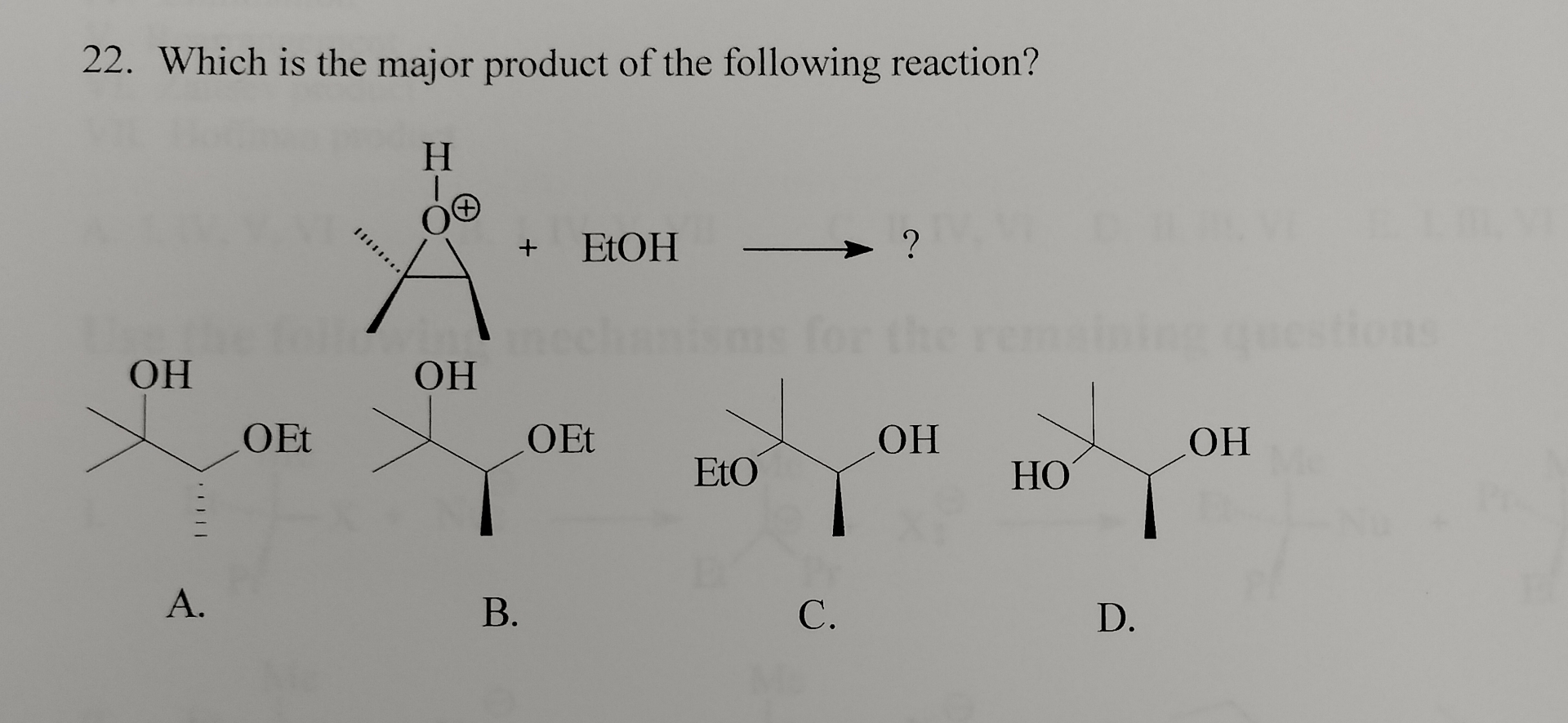 Which is the major product of the following reaction? | Chegg.com