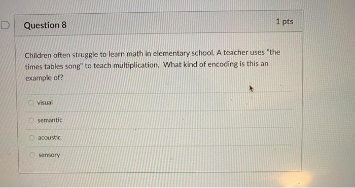 Solved When studying memory - Procedural memory is knowing | Chegg.com