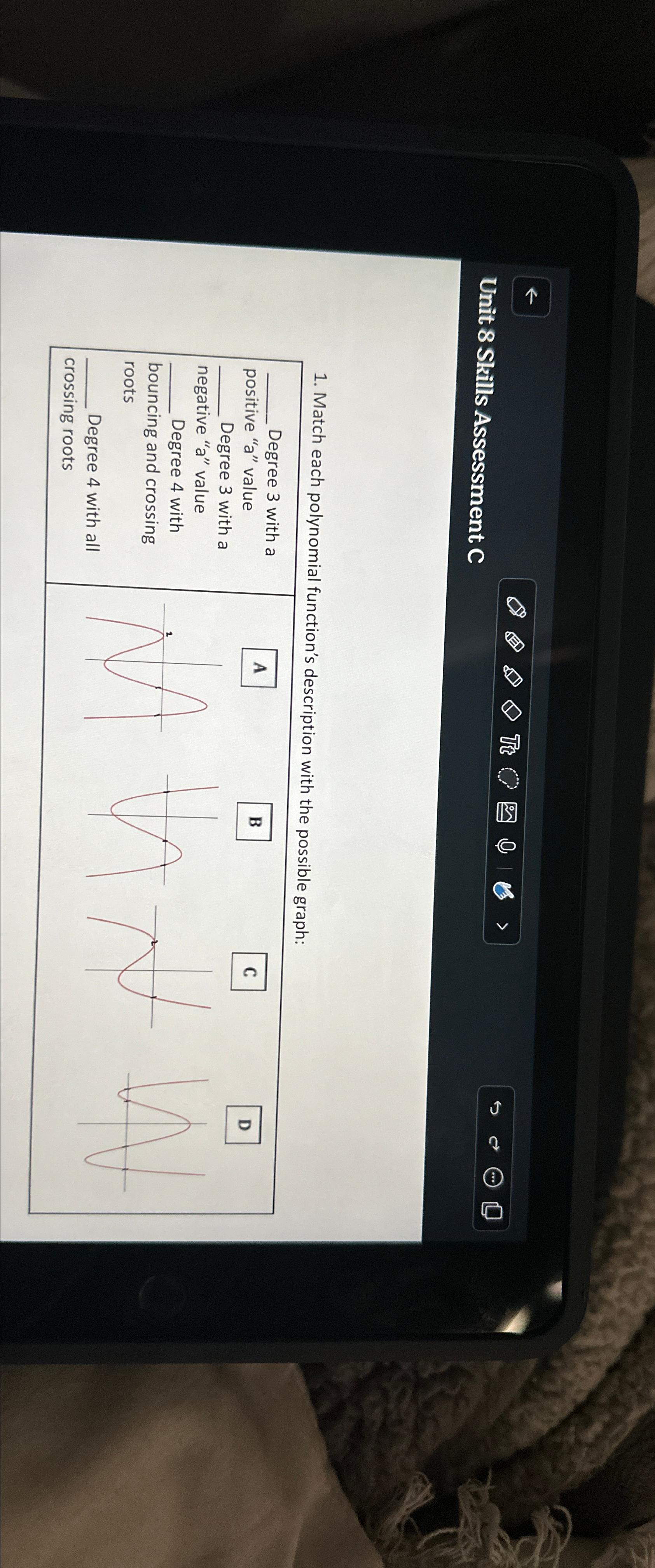Solved Unit 8 ﻿Skills Assessment CMatch each polynomial | Chegg.com