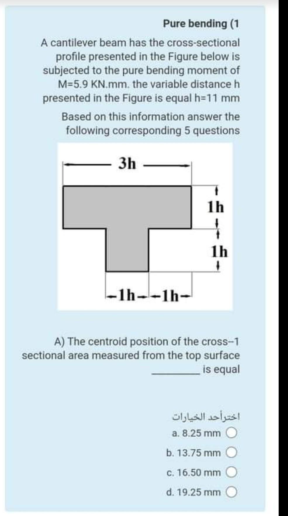 Solved Pure bending (1 A cantilever beam has the | Chegg.com