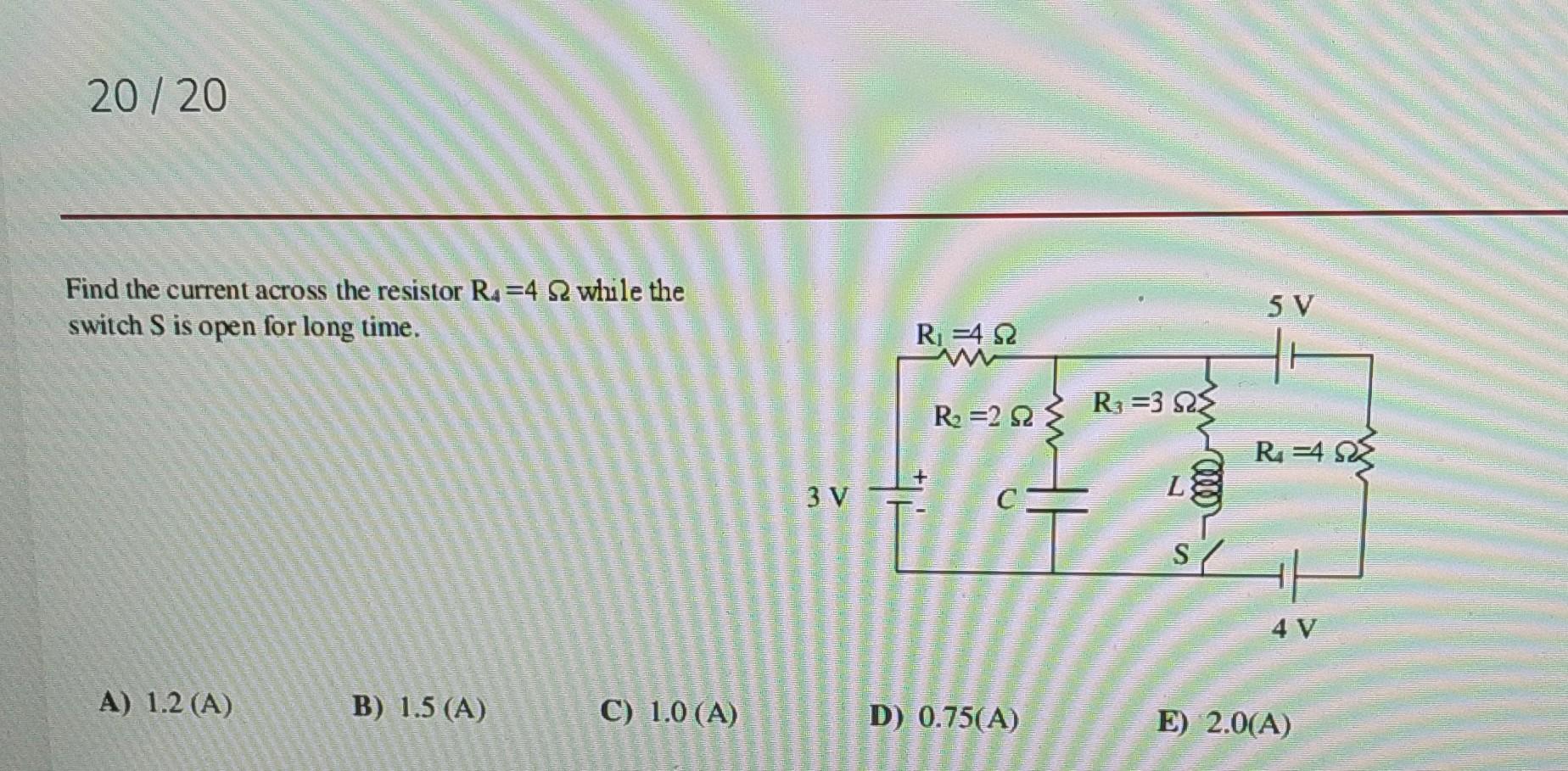 Solved Find the current across the resistor R4=4Ω while the | Chegg.com