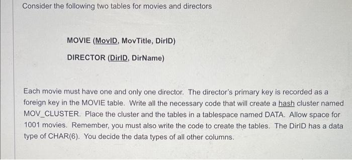 Solved Consider the following two tables for movies and | Chegg.com