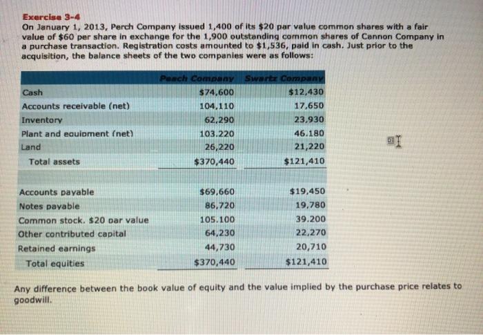 Solved prepare the journal entries on perch company's books | Chegg.com