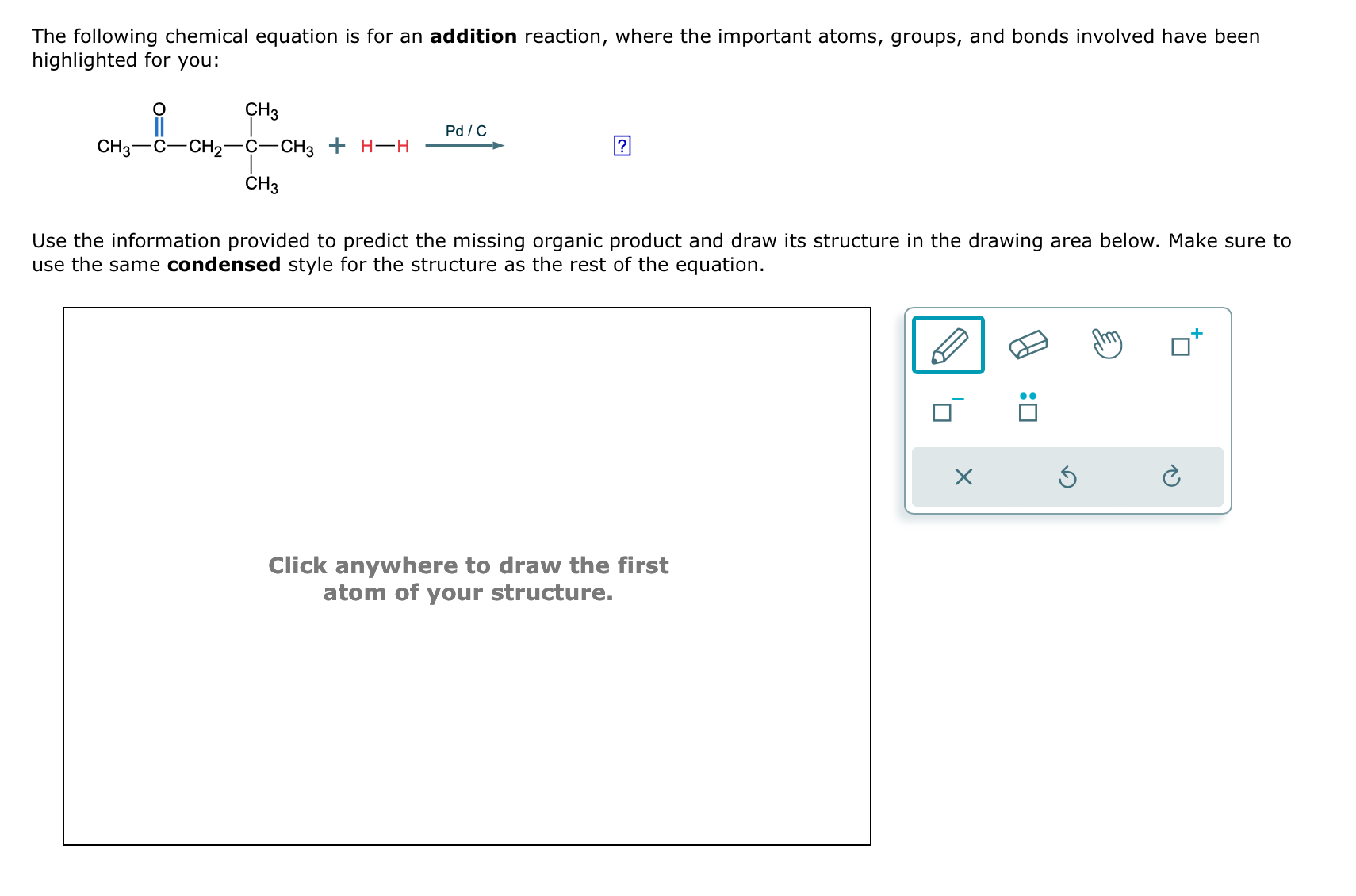 Solved The following chemical equation is for an addition | Chegg.com