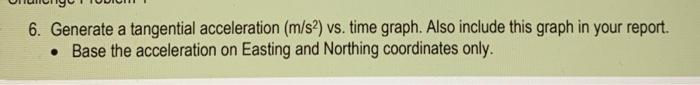 6. Generate a tangential acceleration (m/s2) vs. time | Chegg.com