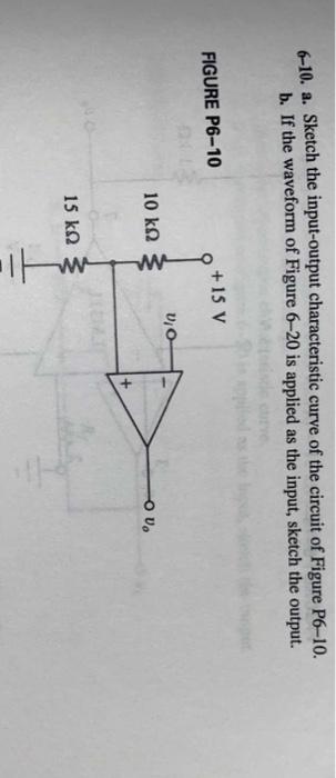 Solved 6 10 A Sketch The Input Output Characteristic Curve 3216