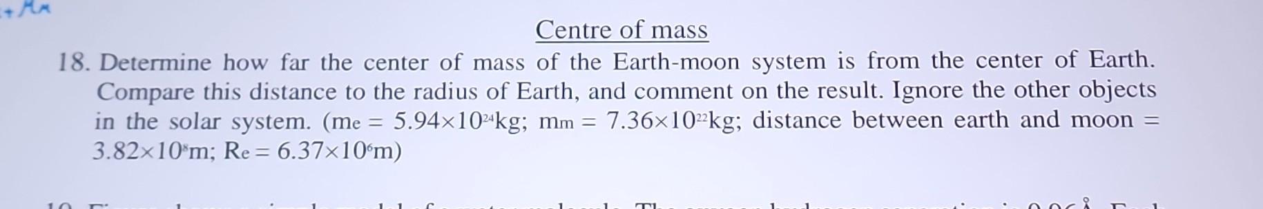 Solved Centre of mass 18. Determine how far the center of | Chegg.com