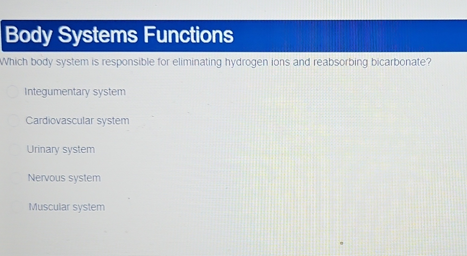 Solved Body Systems FunctionsWhich body system is | Chegg.com