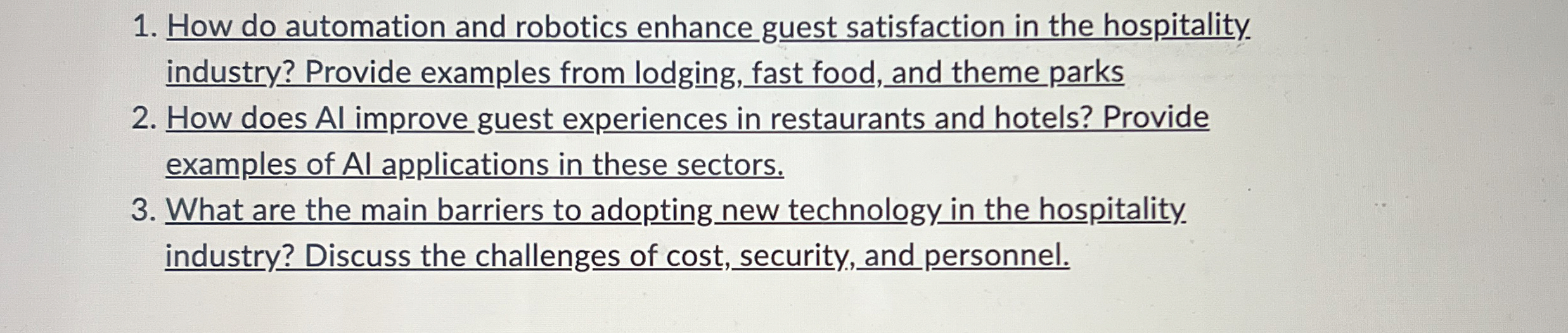 Solved How do automation and robotics enhance guest | Chegg.com