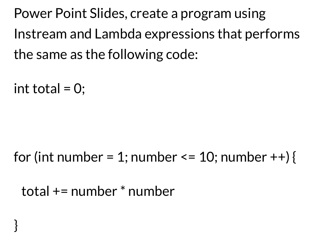Solved create a program using Instream and Lambda | Chegg.com