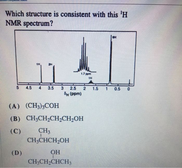 Solved Which structure is consistent with this 'H NMR | Chegg.com