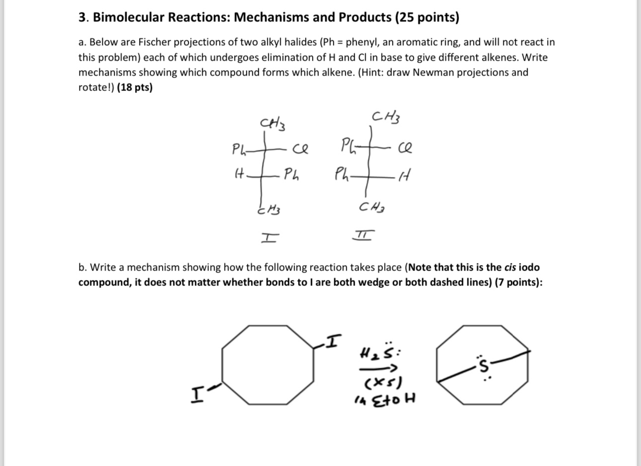 Bimolecular Reactions: Mechanisms and Products (25 | Chegg.com