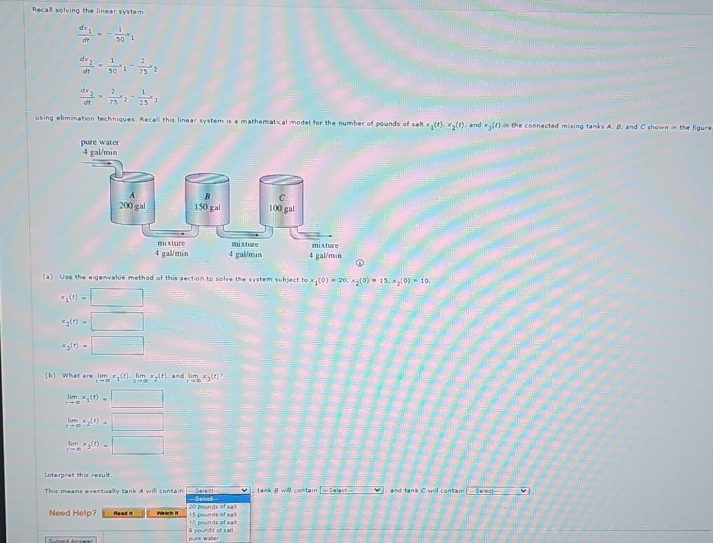 Recall solving the linear system | Chegg.com