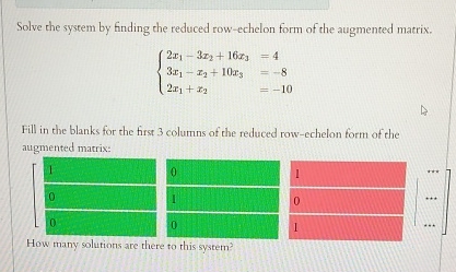 Solved Solve the system by finding the reduced row-echelon | Chegg.com