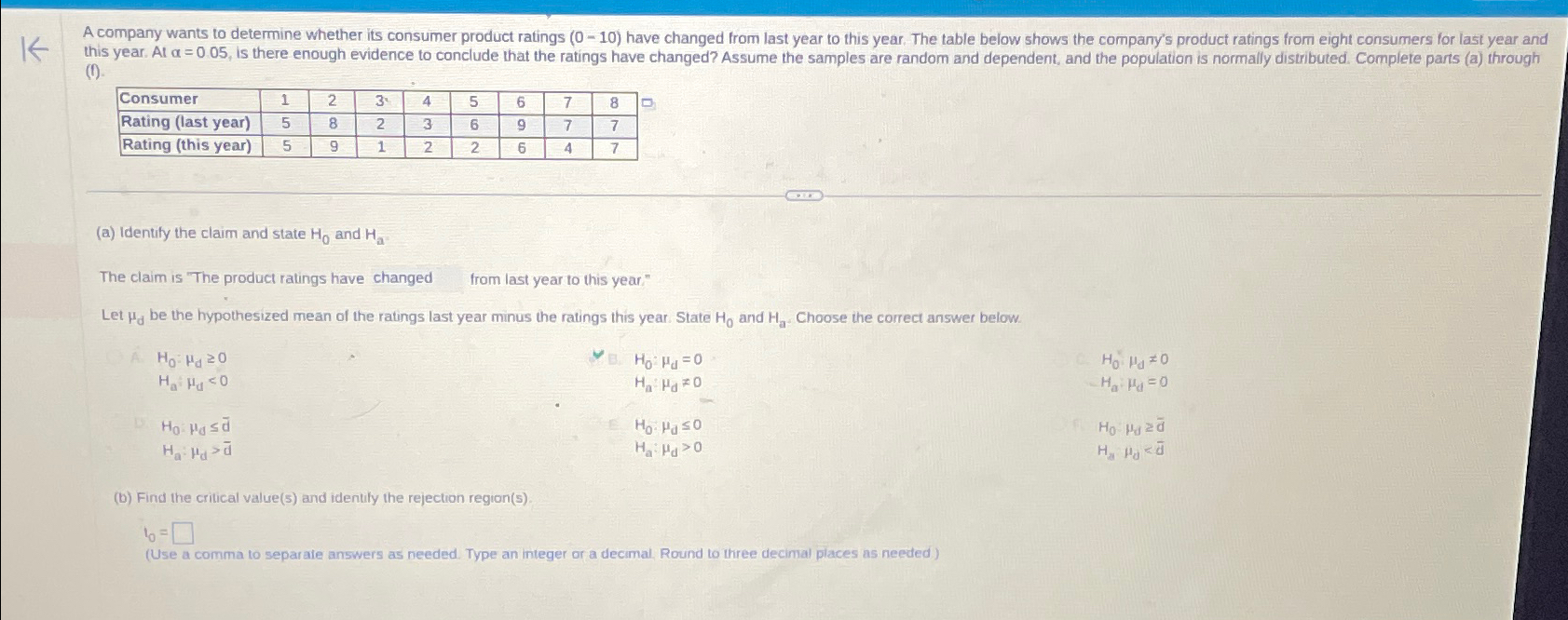 Solved (1).\table[[Consumer,1,2,3,4,5,6,7,8],[Rating (last | Chegg.com