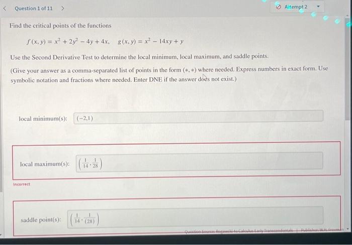 Solved Find the critical points of the functions | Chegg.com