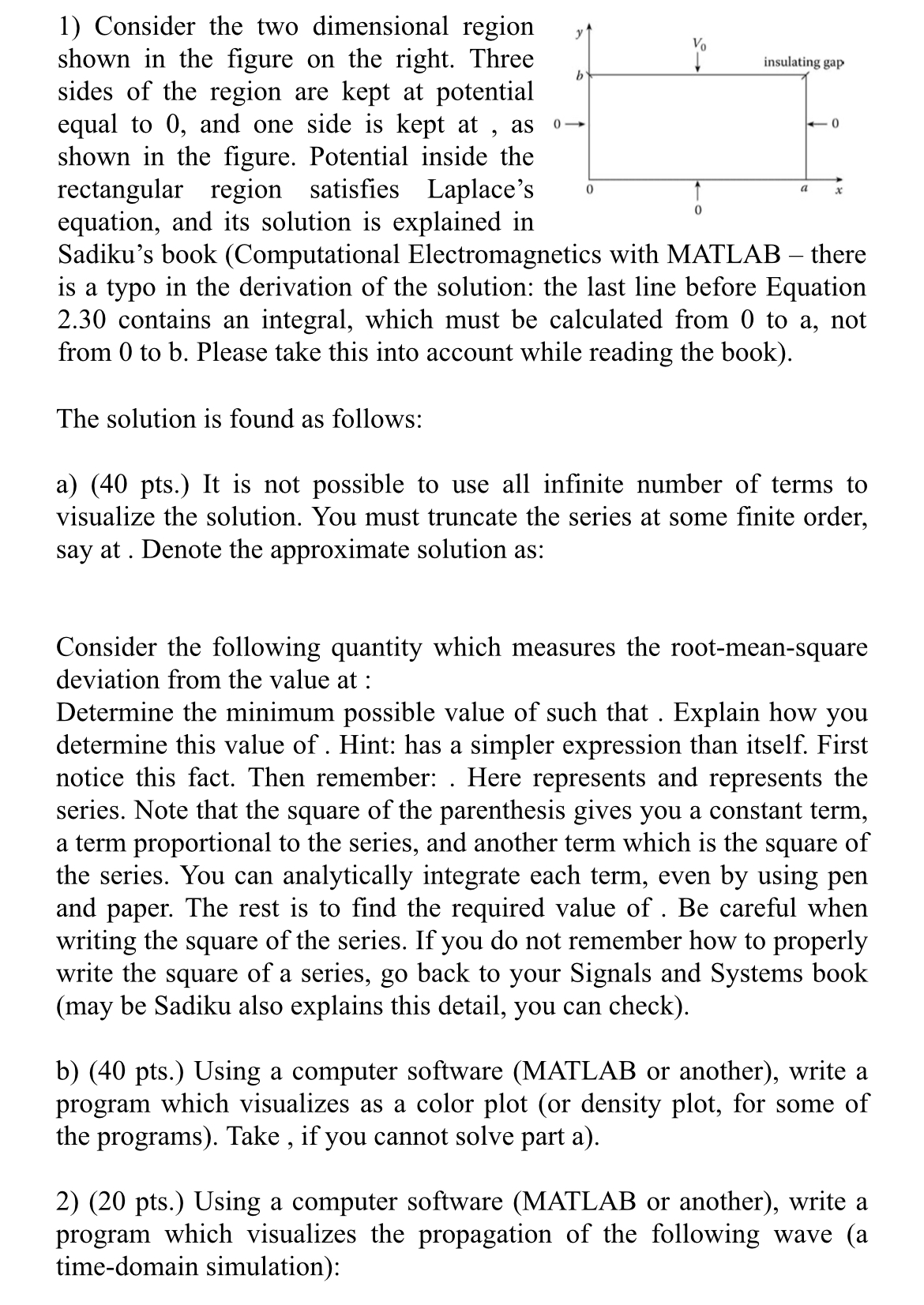 Solved 1) ﻿Consider the two dimensional region shown in the | Chegg.com