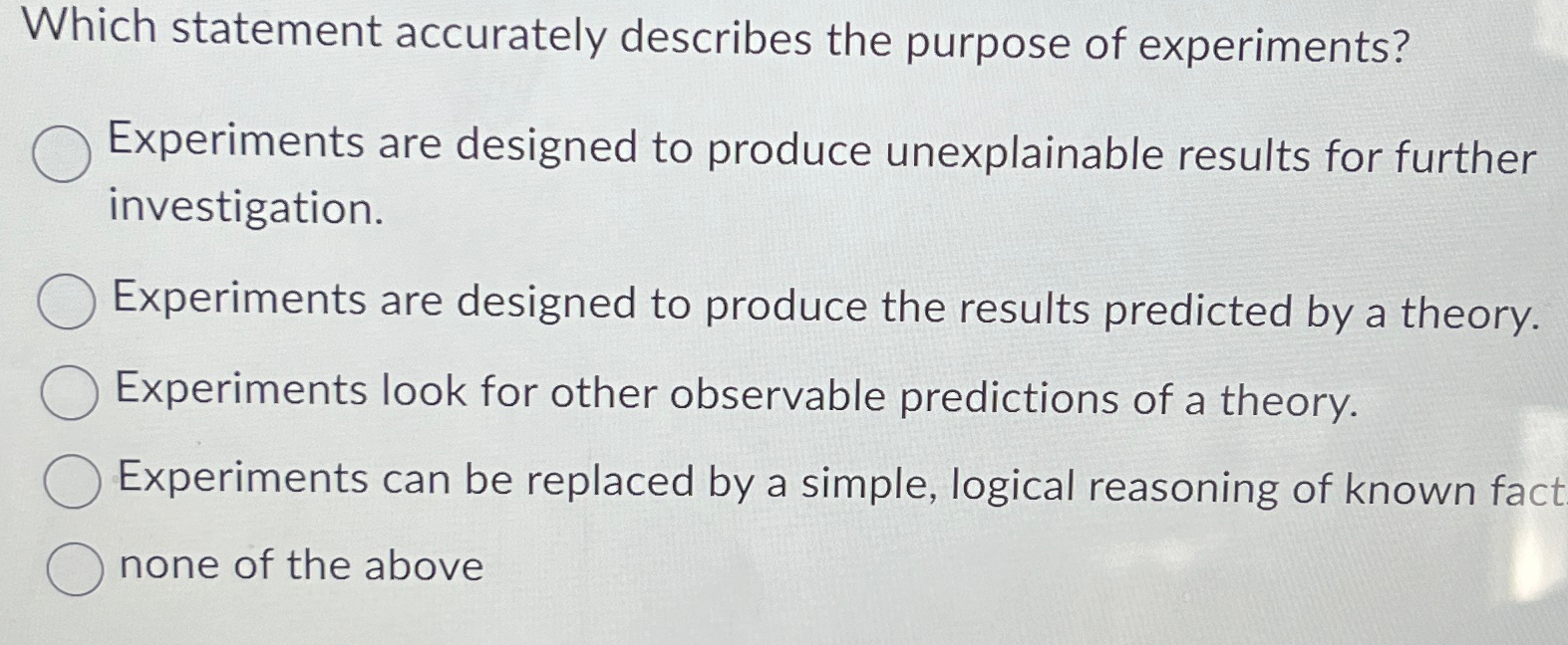 Solved Which statement accurately describes the purpose of | Chegg.com