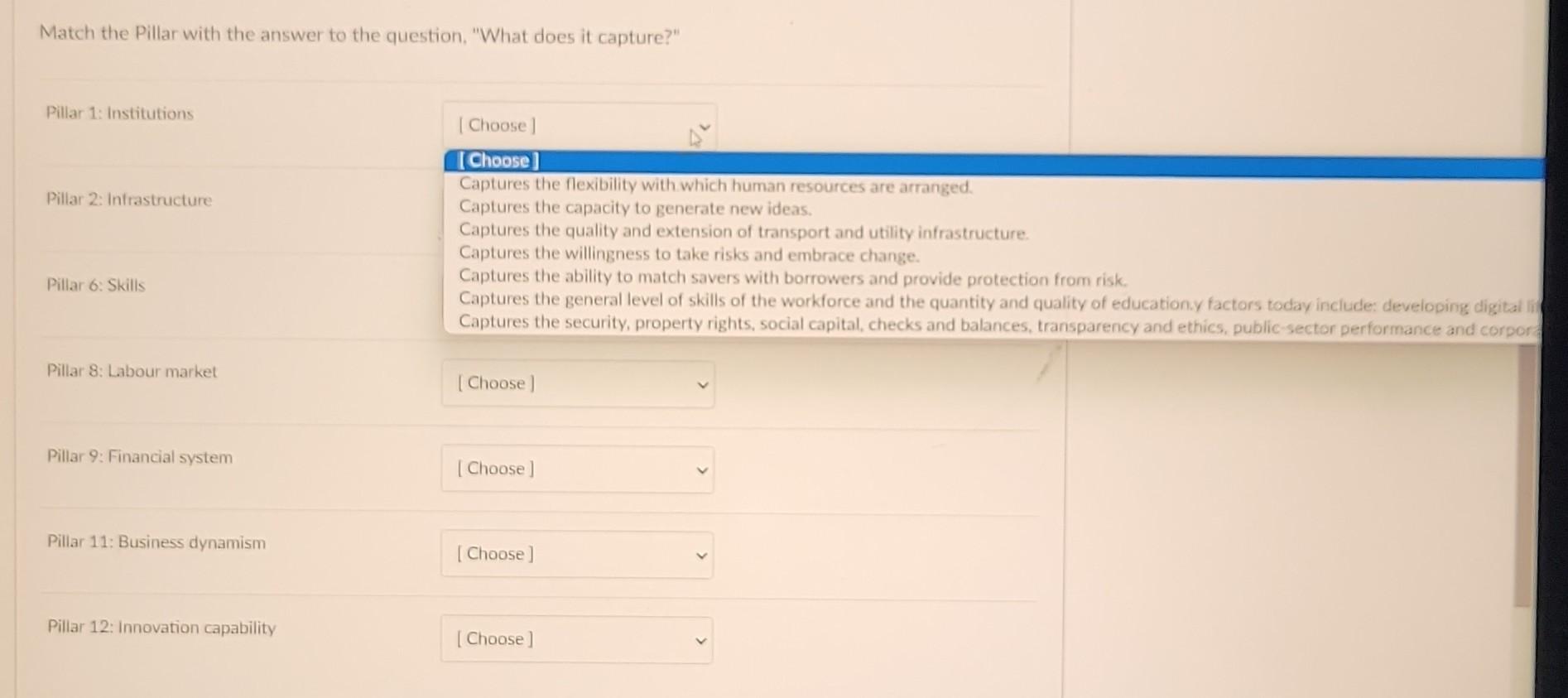 Solved Match the Pillar with the answer to the question, | Chegg.com