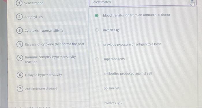Solved Sensitization Anaphylaxis Cytotoxichypersensitivity | Chegg.com