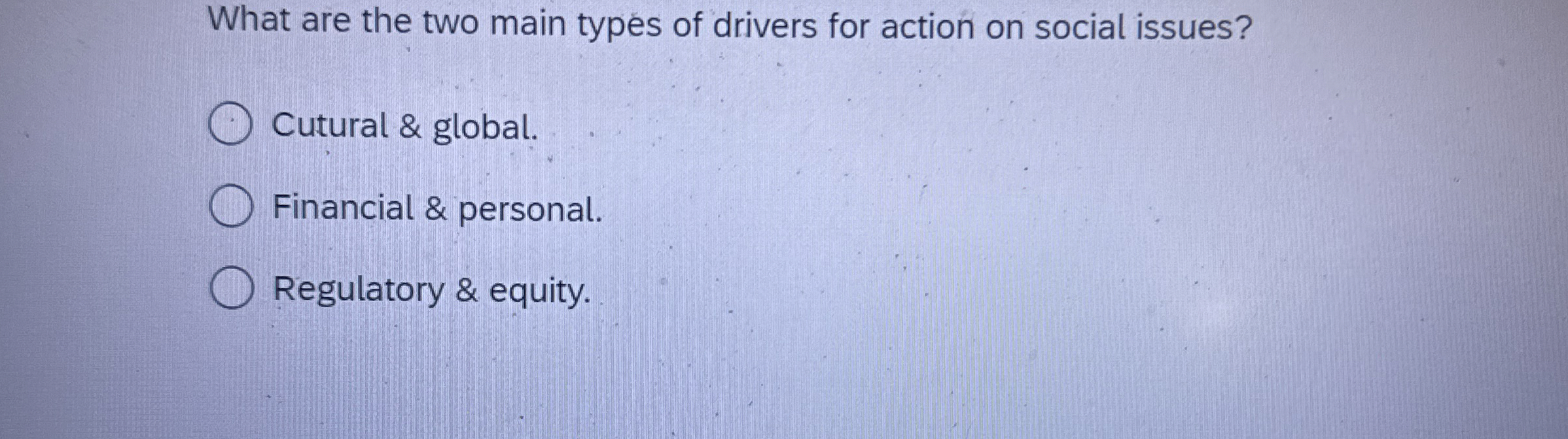 Solved What are the two main types of drivers for action on | Chegg.com
